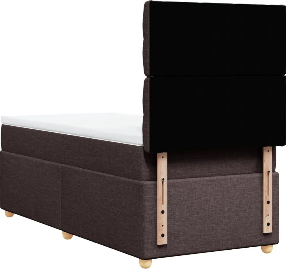 Box spring postel s matrací tmavě hnědá 90x190 cm textil 3291145