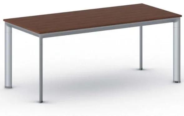 Kancelářský stůl PRIMO INVITATION, šedostříbrná podnož 1800 x 800 mm, třešeň