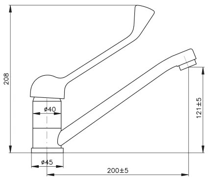 RAV Slezák SA605.0 - Umyvadlová baterie s lékařskou pákou SAZAVA lesklý chrom