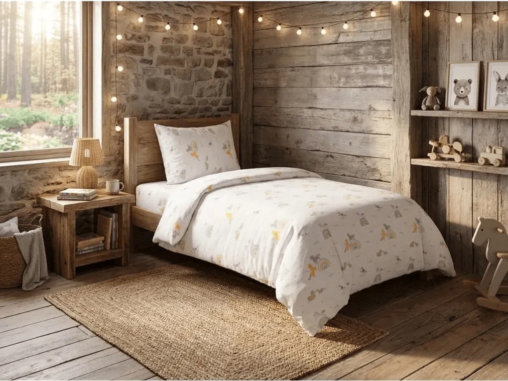 Dětské bavlněné povlečení MAGIC UNICORN bílé, 100% bavlna Rozměr povlečení: 70 x 90 cm | 140 x 200 cm