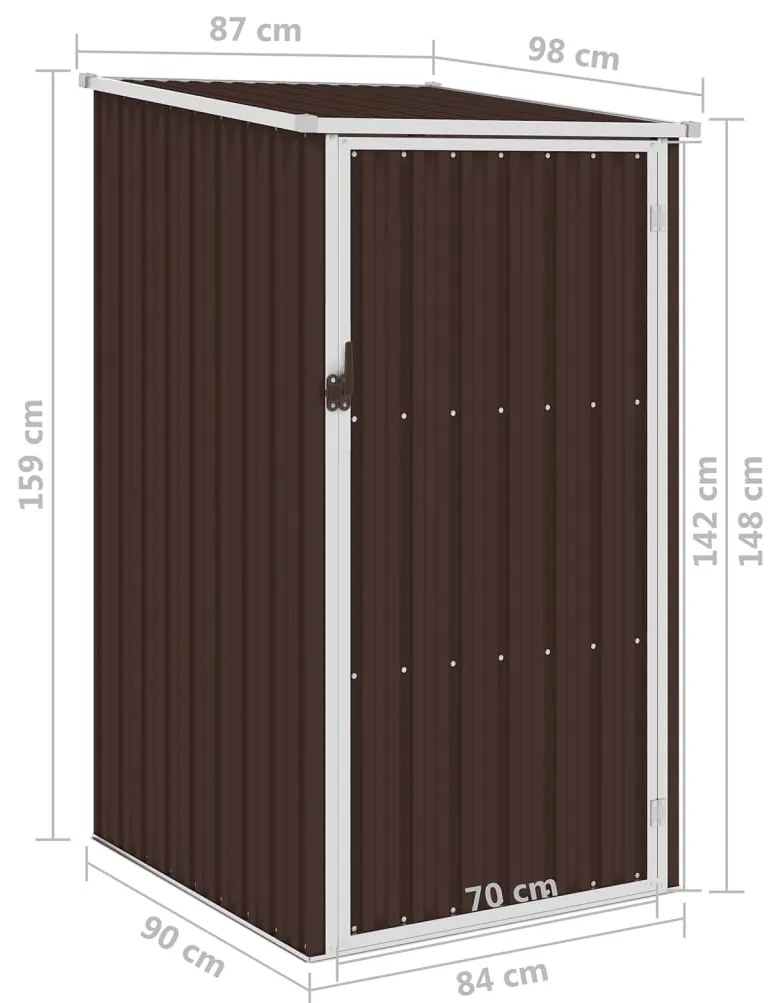 vidaXL Marketos Zahradní přístřešek hnědý 87 x 98 x 159 cm pozinkovaná ocel