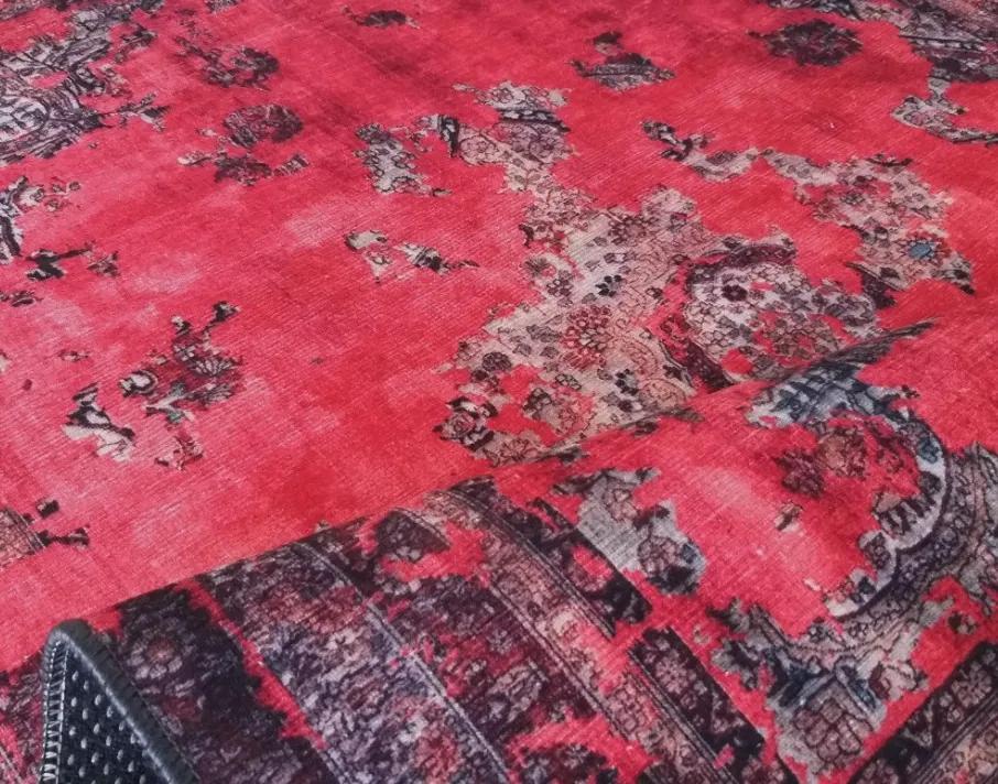 Stylový vintage koberec červené barvy Šířka: 80 cm | Délka: 300 cm
