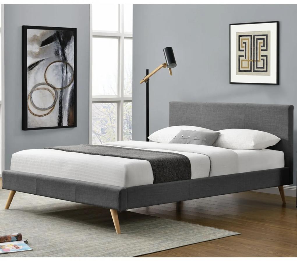 Goleto Čalouněná postel Toledo 140 x 200 cm | tmavě šedá