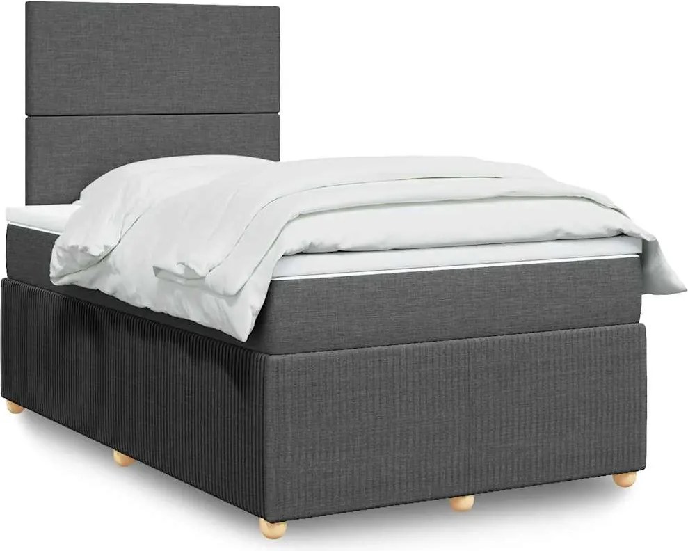 Box spring postel s matrací tmavě šedá 120x200 cm textil 3292017