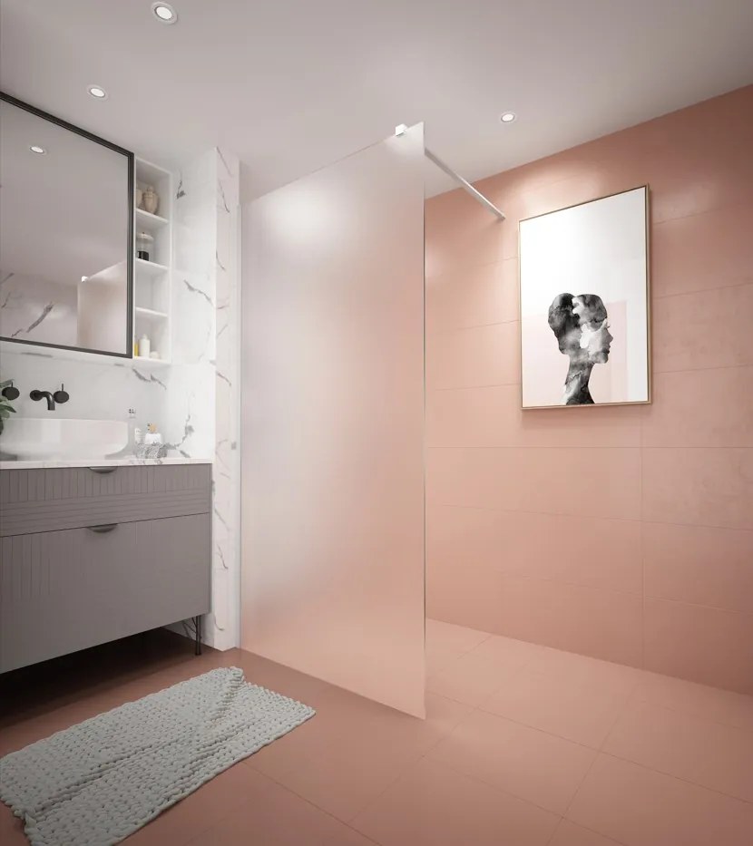 Erga Paris, sprchová zástěna Walk-In 30x200 cm, 8mm sklo námraza, bílý profil, ERG-V02-PARIS-030x200-FR-WH