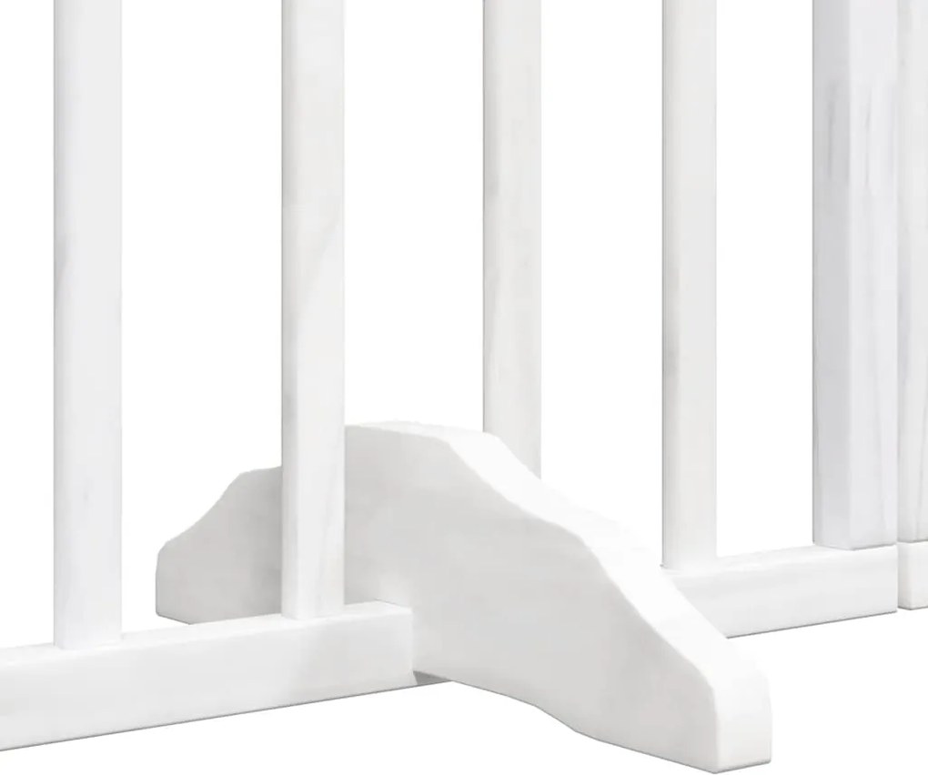 Zábrana pro psy s dvířky skládací 8 panelů bílá 640 cm topol 3155562