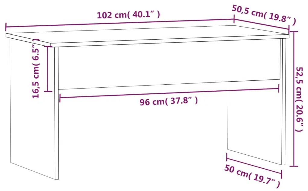 Konferenční stolek hnědý dub 102x50,5x52,5 cm kompozitní dřevo - Default Title