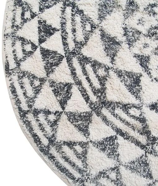 HK living Bavlněná koupelnová předložka/kobereček Round Black, černá barva, textil