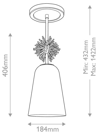 Quoizel STARING-MP-DG-OPAL-Lustr STARING 1xE27/40W/230V pr. 18,4 cm zlatá/bílá