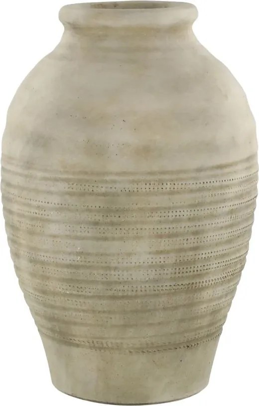Béžová antik dekorační terakotová váza Lourdes - Ø 29*44 cm