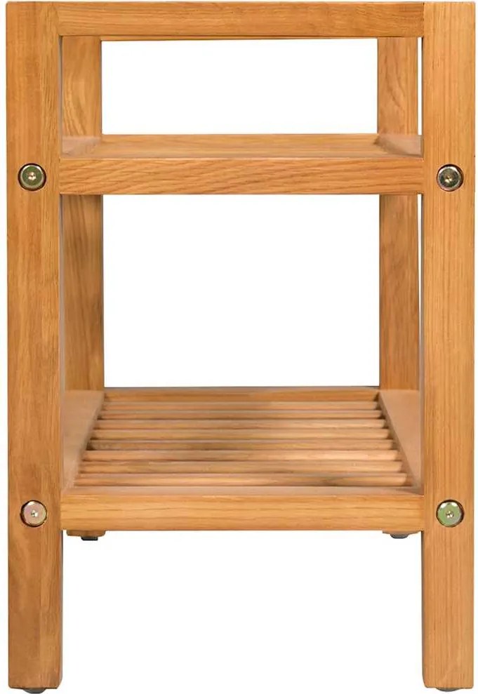 Botník s 2 policemi 50 x 27 x 40 cm masivní dubové dřevo 244208