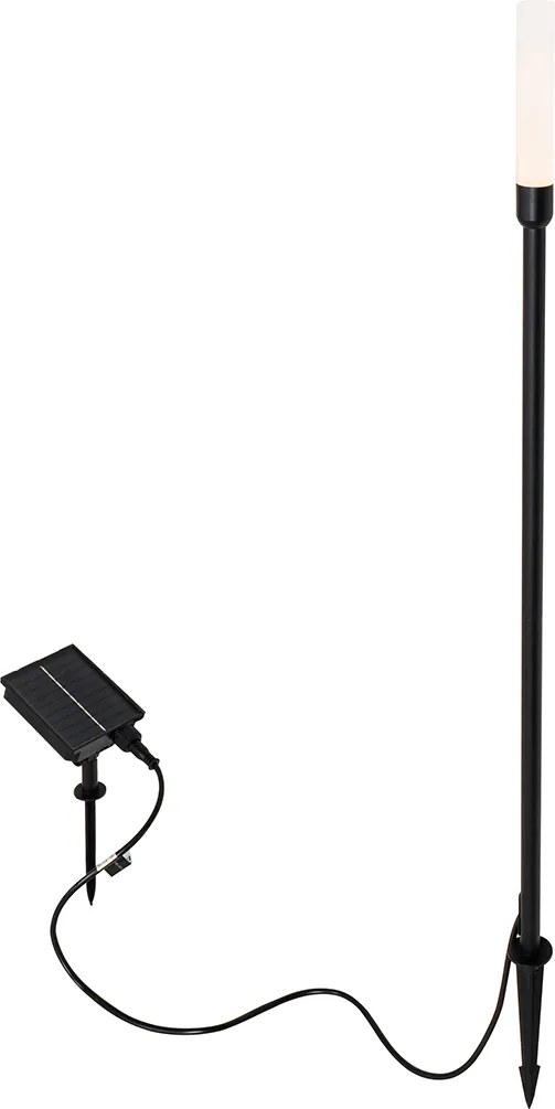 Venkovní stojací lampa černá včetně dobíjecího LED a solárního panelu - Barry