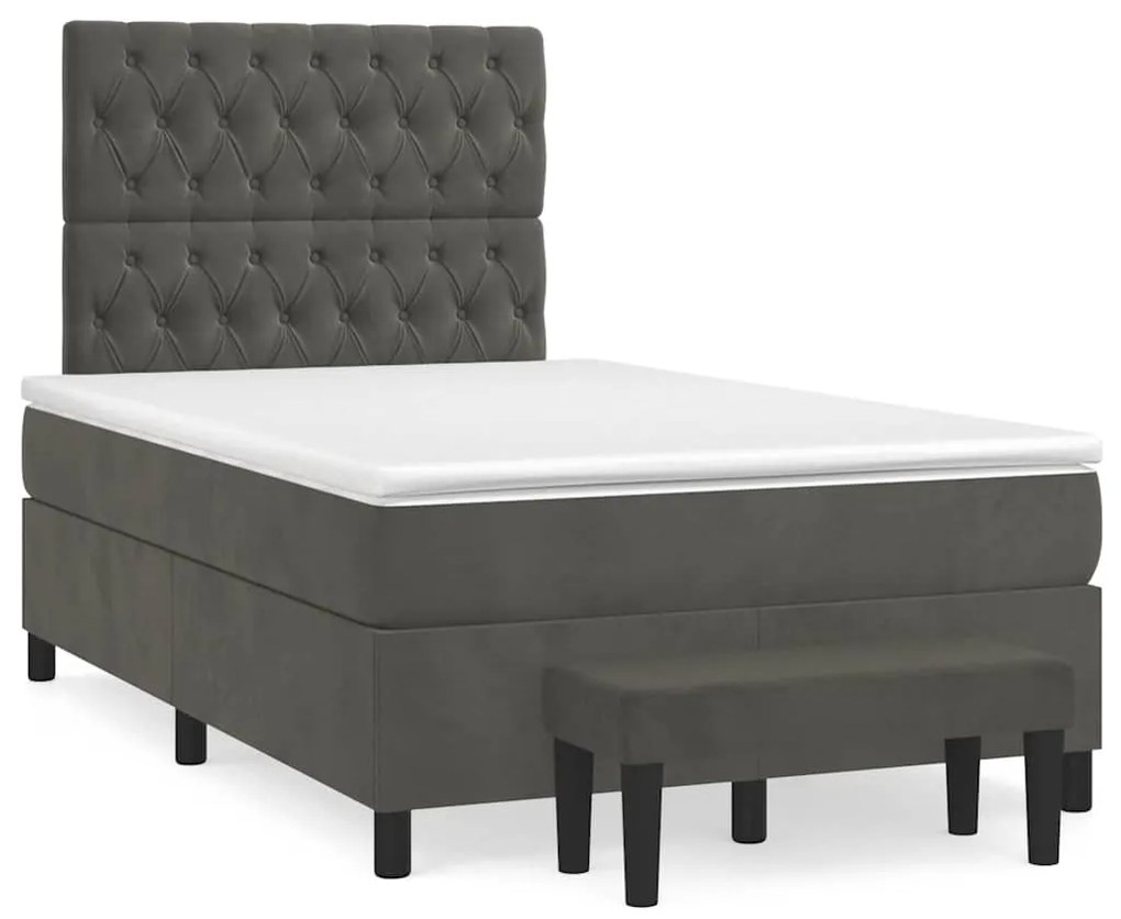 Box spring postel s matrací tmavě šedý 120x190 cm samet