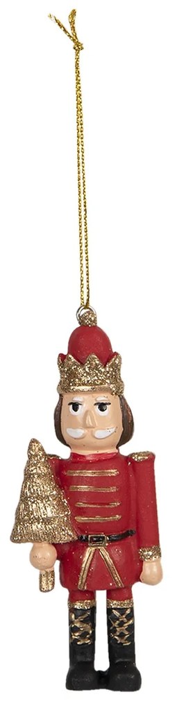 Závěsná vánoční dekorace Louskáček se stromkem - 4*2*9 cm