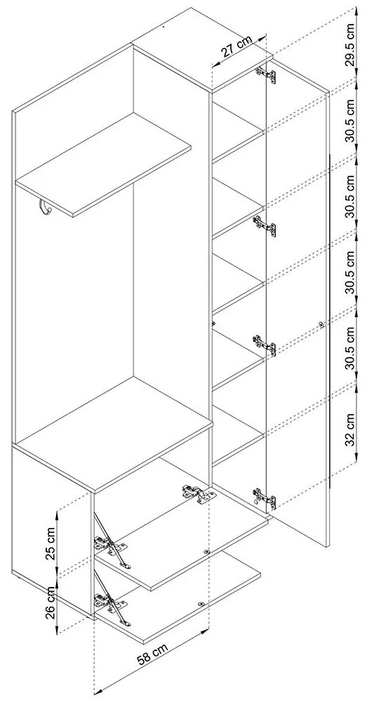 Předsíňová stěna Green - sonoma