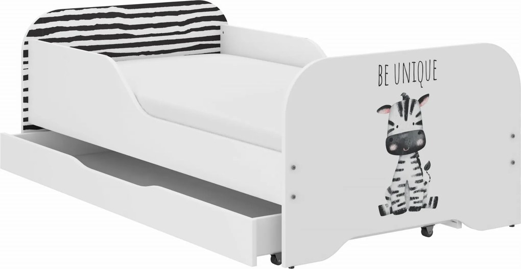 Wooden Toys Dětská postel MIKI 160x80 ZEBRA SAFARI