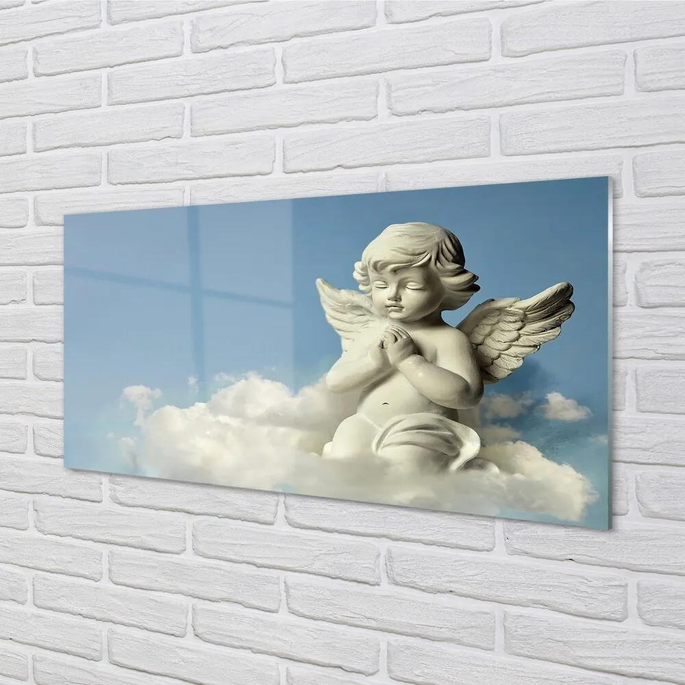Obraz na skle Anděl nebe mraky 120x60 cm