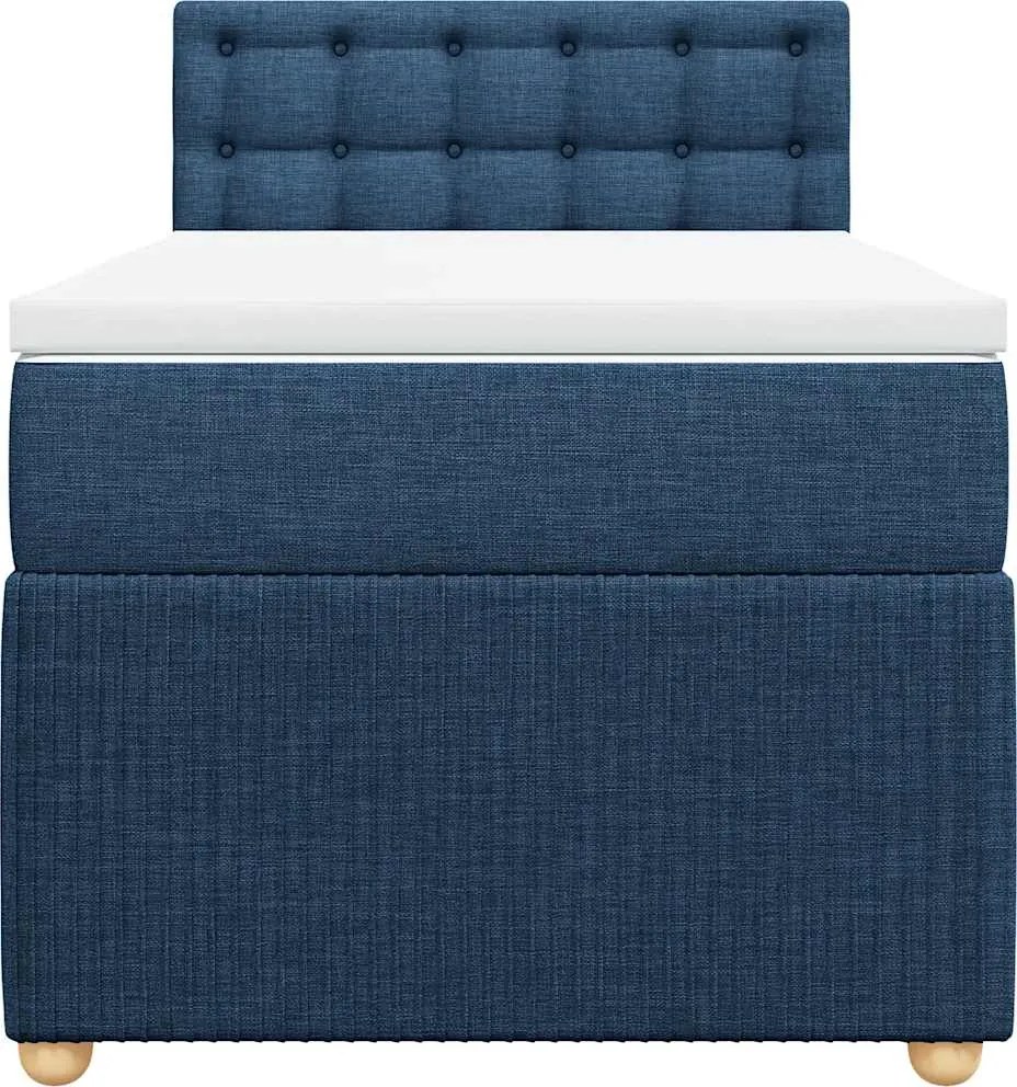 Box spring postel s matrací modrá 100 x 200 cm textil 3289687