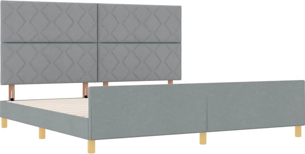 Rám postele s čelo Světle šedá 200 x 200 cm textil 3344830