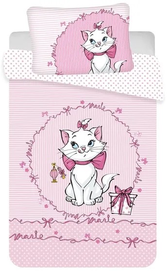 Jerry fabrics Disney povlečení do postýlky Marie cat Pink baby 100x135 + 40x60 cm