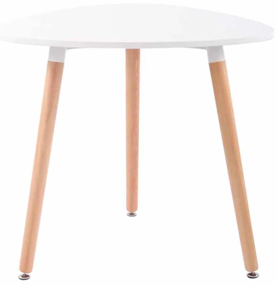Kuchyňský stůl dřevěný Abenra 80 natura / bílá ~ v75 x Ø80 cm