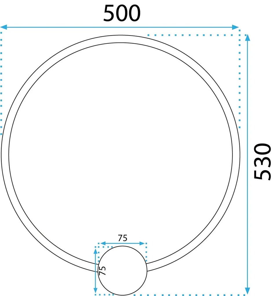 Toolight Toolight, LED nástěnné svítidlo 50cm, 4000K, 23W, APP1389-CW BLACK, černá matná, OSW-00915