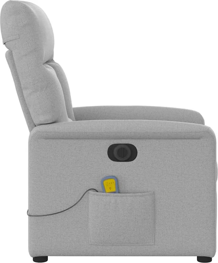 Elektrické masážní polohovací křeslo obláčkově šedé textil 3303031