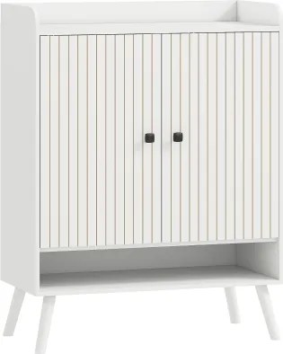HOMCOM botník do předsíně s nastavitelnými policemi, otevřenou přihrádkou pro 15 párů bot 75x35x97 cm, bílá