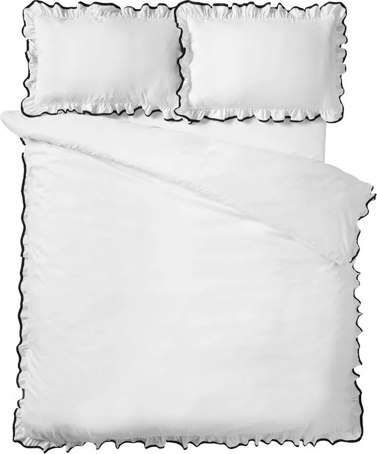 Bílé povlečení na jednolůžko 135x200 cm So Soft Mono Frill – Catherine Lansfield
