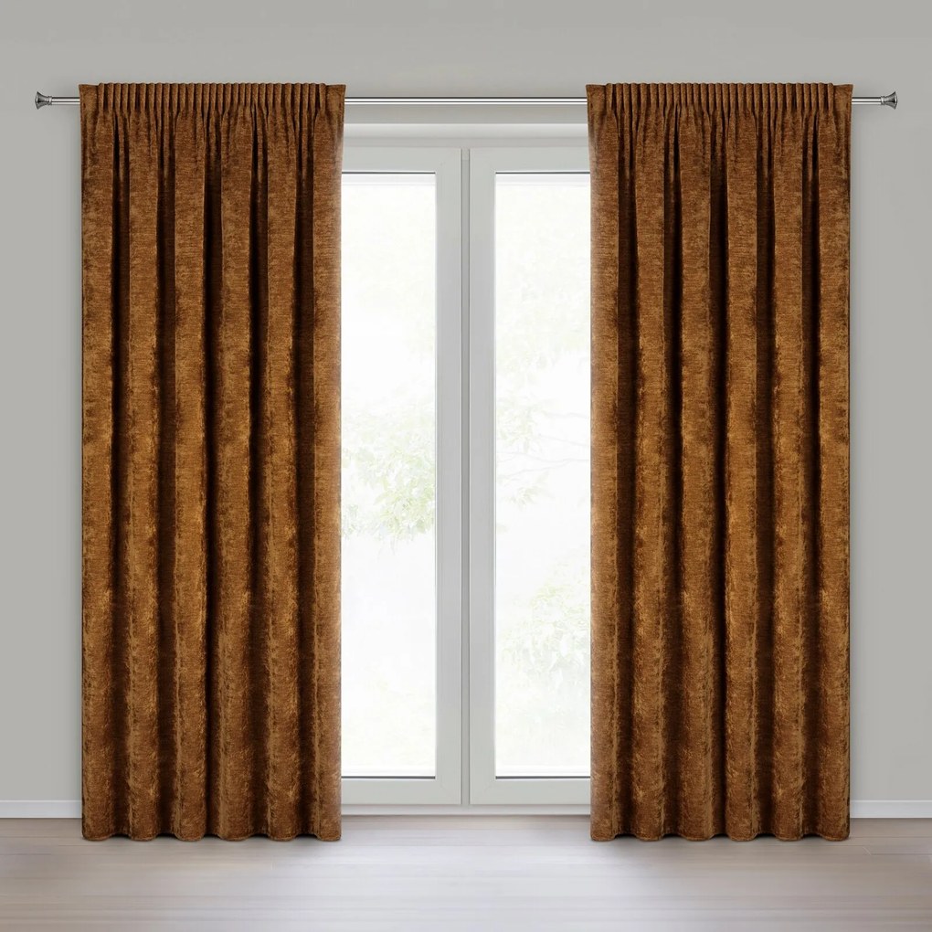 ZATEMŇOVACÍ ZÁVĚS NA PÁSCE NESKA 140X270 CM MEDOVÝ