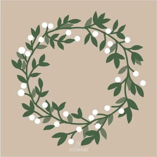 Papírové ubrousky Snowberry Wreath - 20 ks Ib Laursen