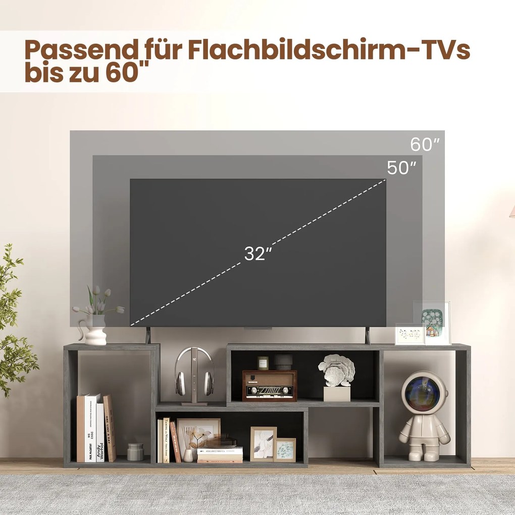 Costway 2dílná TV skříňka Volná kombinace TV stolek pro televizory