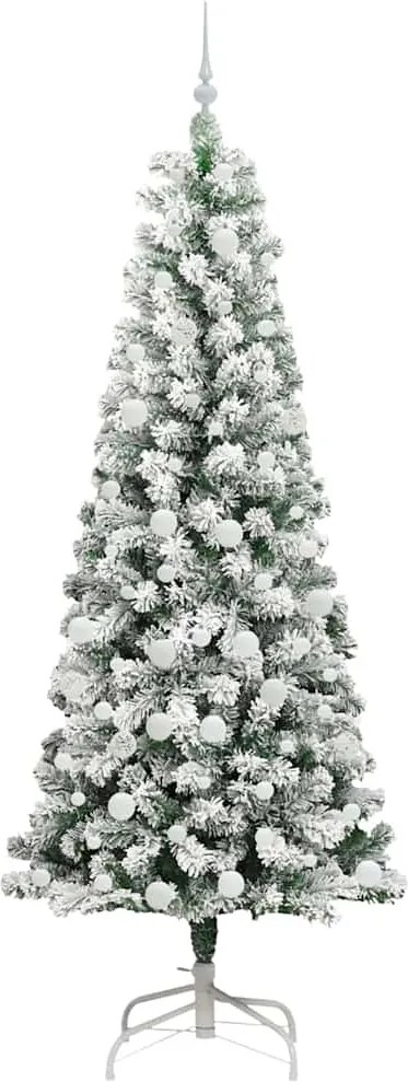 Umělý Skládací Vánoční Strom 300 LED Zelená a bílá 210 cm 3395607