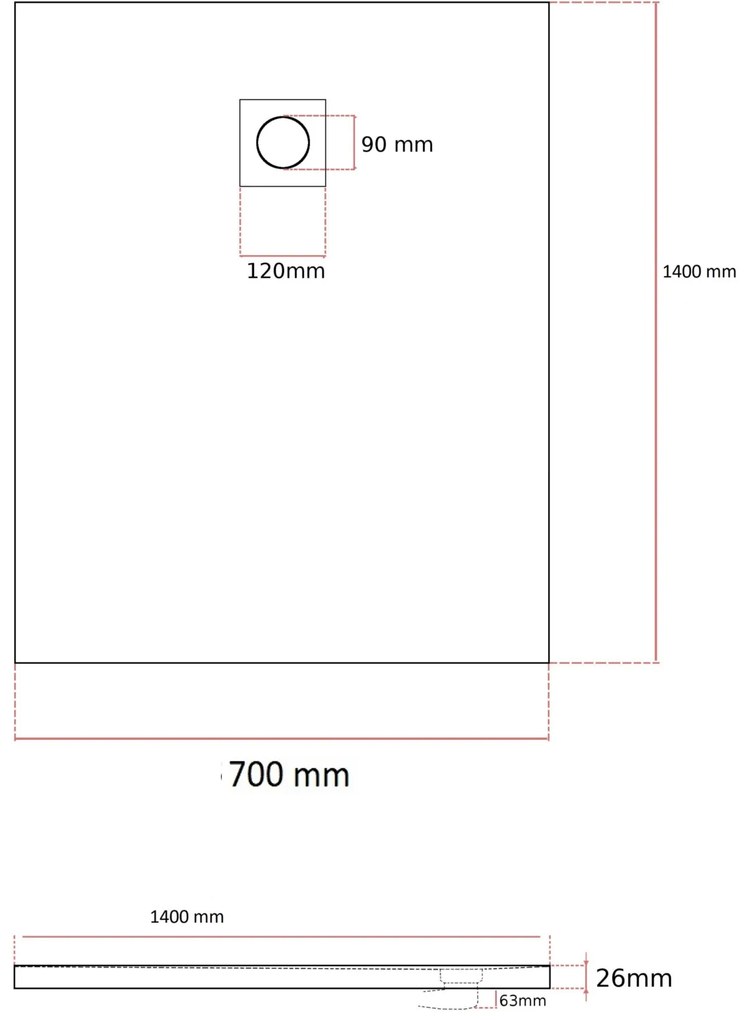 Gamma Erga Oldaf, SMC obdélníková sprchová vanička 140 x 70 cm, bílá matná, ERG-GMA-OL-70140