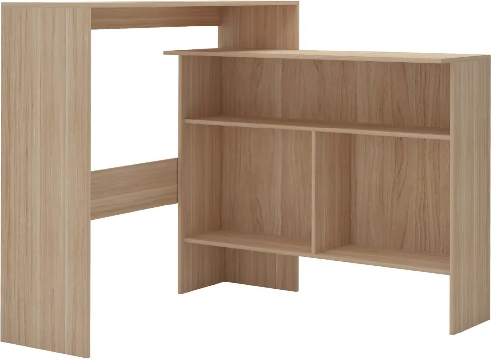 Barový stůl se 2 stolními deskami - dubový | 130x40x120 cm