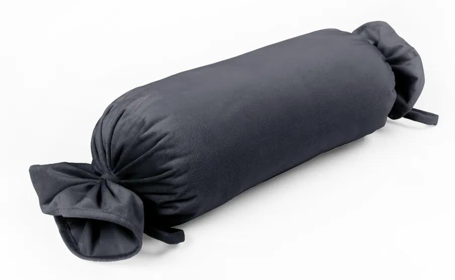 Biante Sametový polštář válec bonbon Velvet Premium SVP-004 Antracitově šedý 15x100 cm
