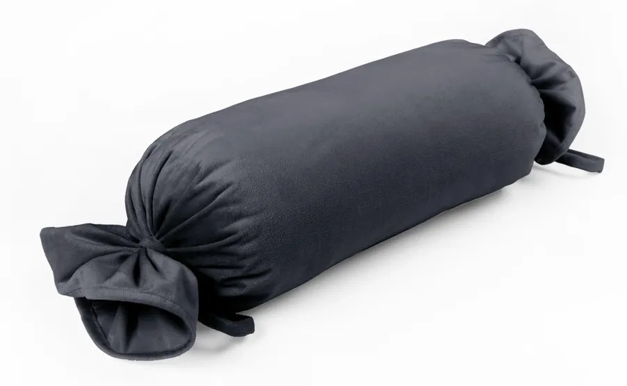 Biante Sametový polštář válec bonbon Velvet Premium SVP-004 Antracitově šedý 15x80 cm