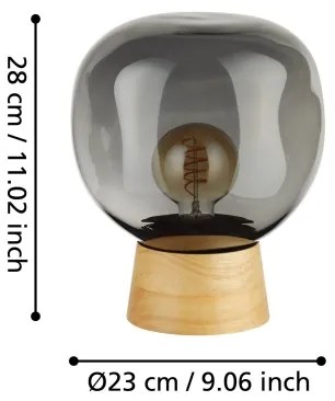 Eglo 390321 - Stolní lampa MAGACELA 1xE27/40W/230V kouřová