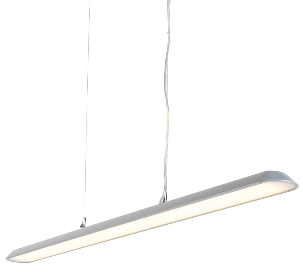 Moderní podlouhlá závěsná lampa stříbrná 130cm vč. LED - Duct S