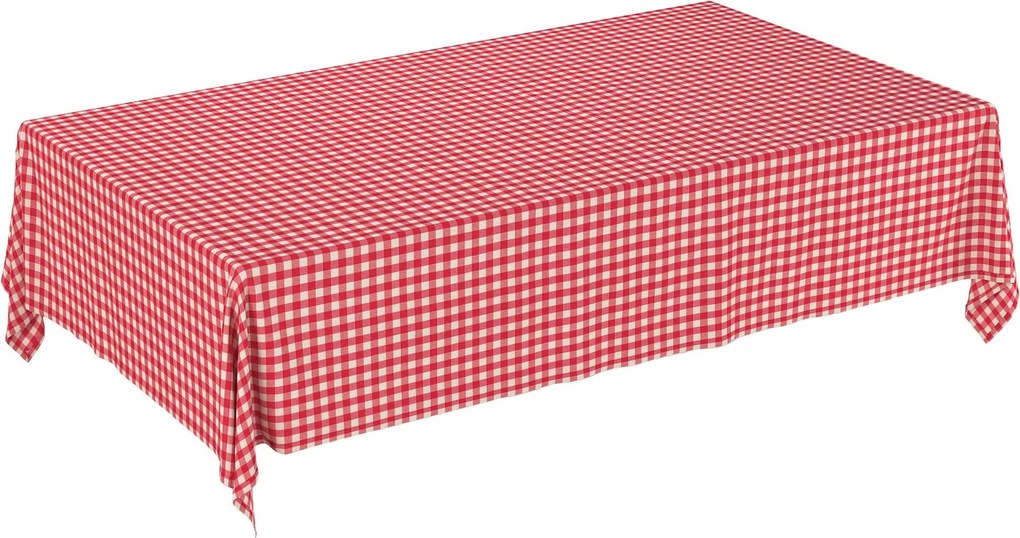 Ubrus obdélníkový barva červená látka vzorované