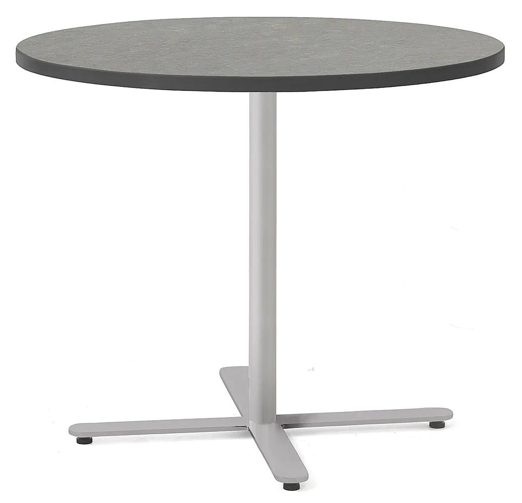 AJ Produkty Stůl TILO, Ø900x720 mm, stříbrná, tmavě šedá
