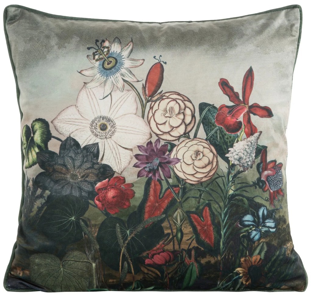 DEKORAČNÍ POVLAK NA POLŠTÁŘ VELVET 45X45 CM KVĚTY