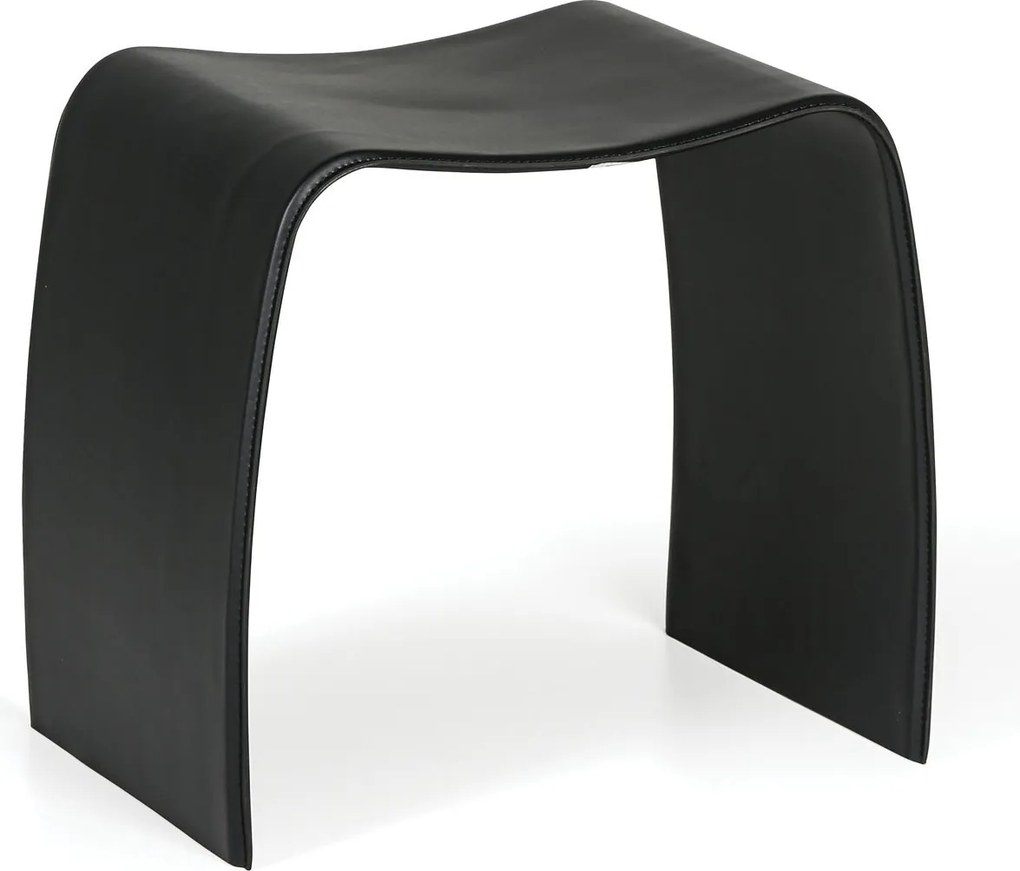 Dřevěná stolička BENTWOOD II, syntetická kůže, černá