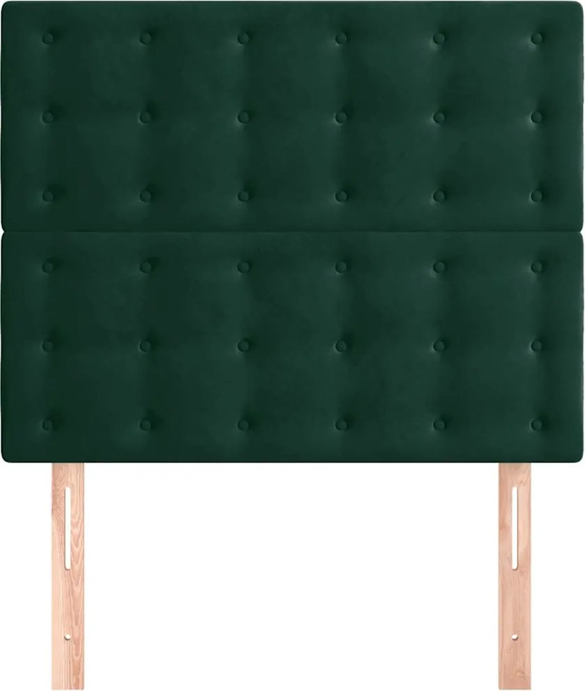 Čelo postele tmavě zelené 80x5x118/128 cm sametové 3116799
