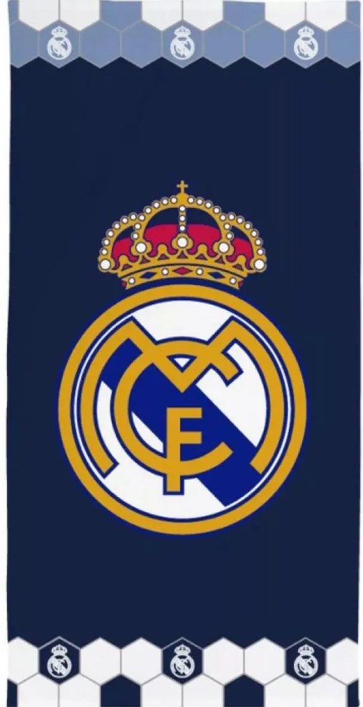 Plážová fotbalová osuška FC Real Madrid - motiv Crest Navy - 70x140 cm