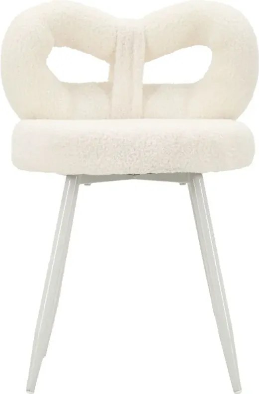 Designová jídelní židle Ilary Mini bouclé bílá