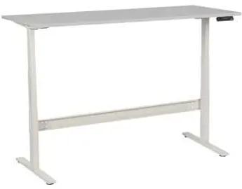 Výškově nastavitelný kancelářský stůl Manutan Expert, 180 x 80 x 62,5 - 127,5 cm, rovné provedení, ABS 2 mm, světle šedá