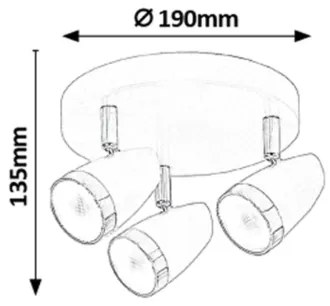 Rabalux 6514 - LED Bodové svítidlo KAREN 3xLED/4W/230V