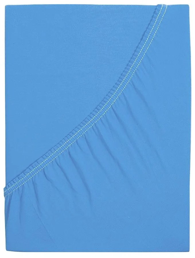 B.E.S. - Petrovice, s.r.o. Prostěradlo Jersey česaná bavlna MAKO - Nebeská modrá 120 x 200
