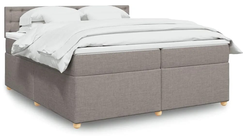 Box spring postel s matrací taupe 200x200 cm textil 3289105